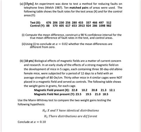 solved a [15pts] an experiment was done to test method for reducing