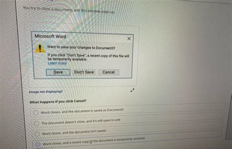 Solved You Try To Close A Document And This Window Pops Up Chegg