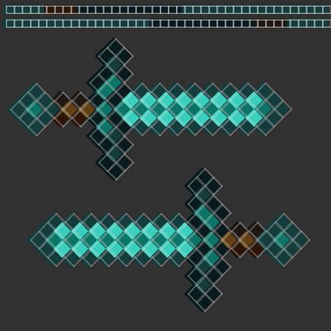 Minecraft Pickaxe And Sword Papercraft