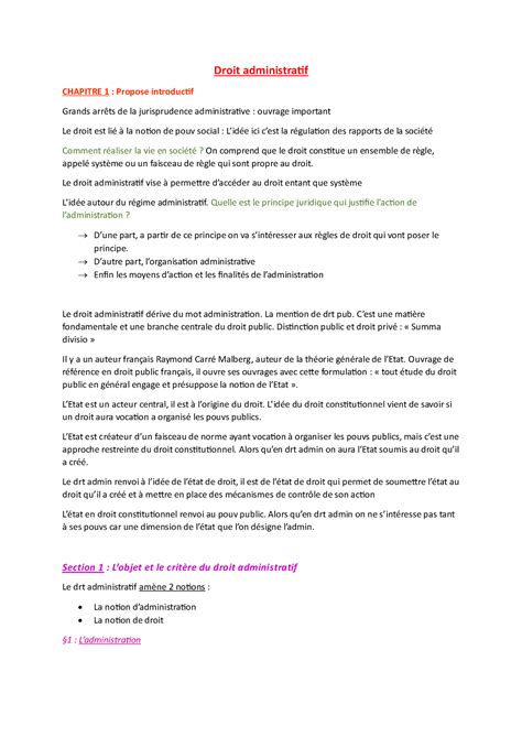 Droit Administratif Droit Administratif CHAPITRE 1 Propose