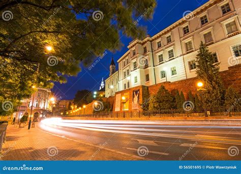 Zamkowa Street By Night Stock Image Image Of Dark Architecture 56501695