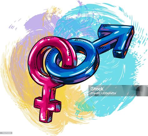 Ilustración De Masculino Y Femenino Símbolo De Género Dibujo Y Más
