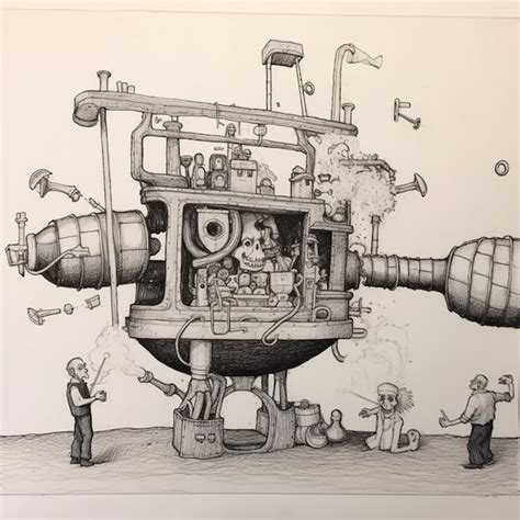 Premium Ai Image Drawing Of A Steam Engine With A Man And A Woman