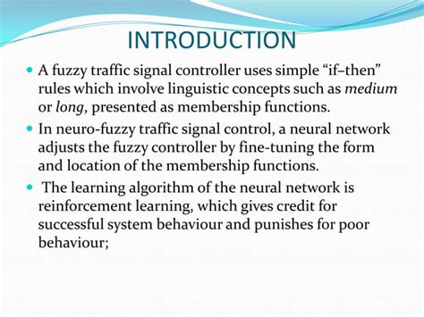 Reinforcement Learning In Neuro Fuzzy Traffic Signal Control Ppt