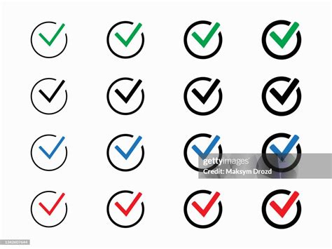Set Of Colored Check Mark Icons Tick Symbol Tick Icon Vector Illustration High Res Vector