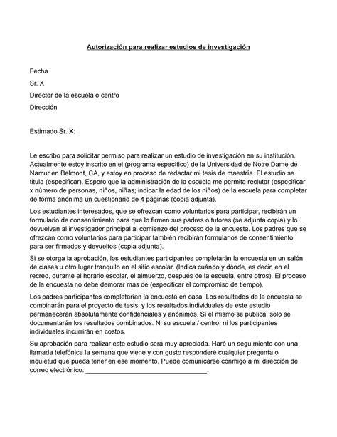 Autorización Para Realizar La Encuesta