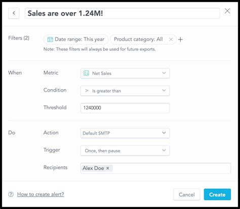 Create Alerts In Dashboards Gooddata Cloud