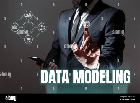 Hand Writing Sign Data Modeling Word Written On Process Of Transferring Data Between Data