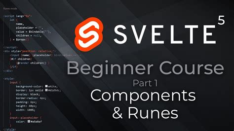Getting Started W Svelte Introduction To Syntax Runes And Components For Beginners Youtube
