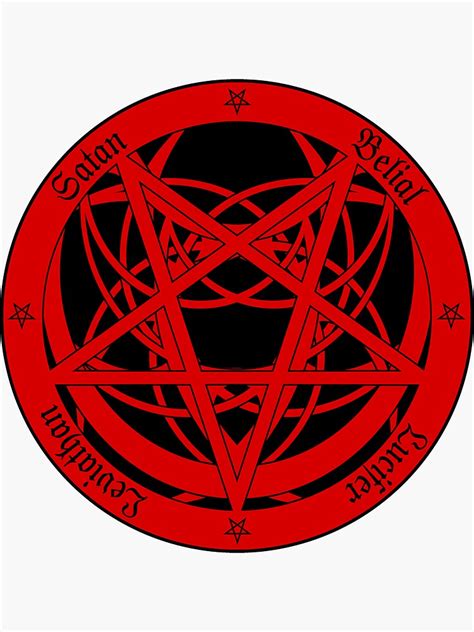 Pentagram And The Four Princes Of Hell Sticker By Weltenbrand Redbubble