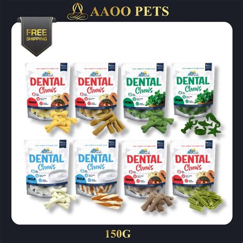 Alps Natural Dental Chew 150g Papaya Pumpkin Mint Milk Blueberry Cranberry Avocado