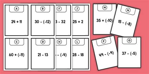 Seventh Grade Adding And Subtracting Integers Flash Cards