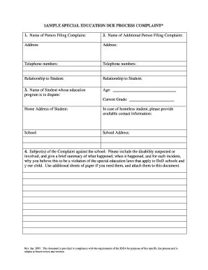 Fillable Online Dodea Complaint Form English DoDEA Dodea Fax Email Print PdfFiller