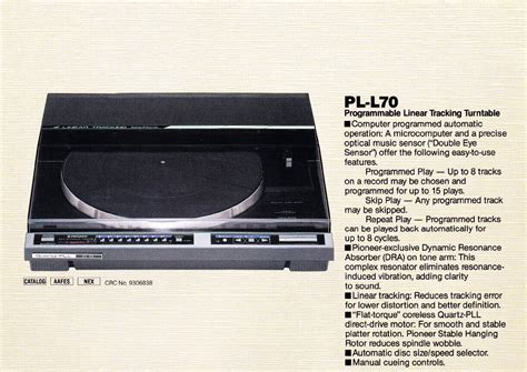 PIONEER PL-L70 PAX-223-0 Tangential Full Automatic Plattenspieler ...