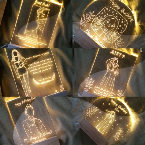 Jual Besar Lampu Tidur Instagram Style Kado Pernikahan Ulang Tahun Wisuda LED Akrilik CUSTOM