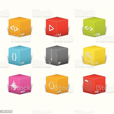 Colored Boxes Icons File Extensions向量圖形及更多檔案格式圖片 檔案格式 Php