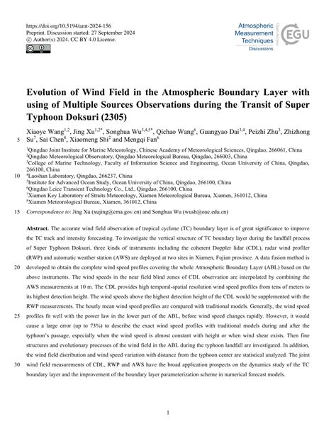 Pdf Evolution Of Wind Field In The Atmospheric Boundary Layer With Using Of Multiple Sources