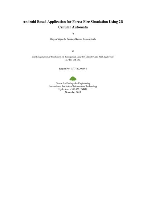 pdf android based application for forest fire simulation using 2d