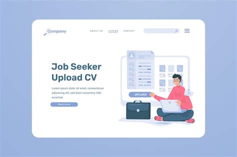 Premium Vector Uploading Cv Document Online Illustration On Landing Page Design
