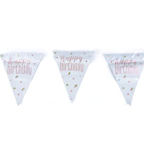Buy Rose Gold Birthday Tableware And Decoration Bundle 16 Guests For