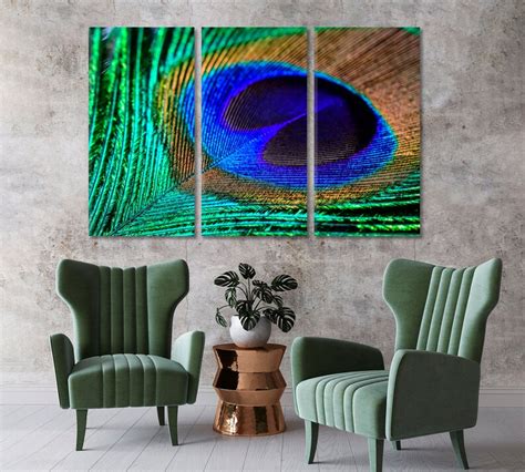 Peacock Feathers Canvas Print Peacock Feathers Wall Art For Etsy Canada