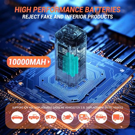 Car Jump Starter 10000mah Emergency Lighting And Air Compressor
