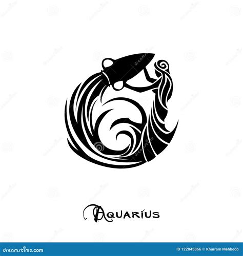 Aquarius Zodiac Sign Tattoo Style Stock Illustration Illustration Of Tattoo Sign