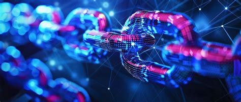 Premium Photo Blockchain Computer Network Connections Against A