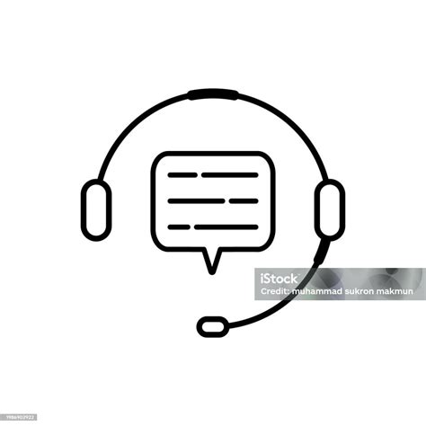 고객 서비스 라인 아이콘입니다 말풍선과 헤드셋 모바일 개념 및 웹 디자인을 위한 선형 스타일 기호 지원 서비스 개요 벡터