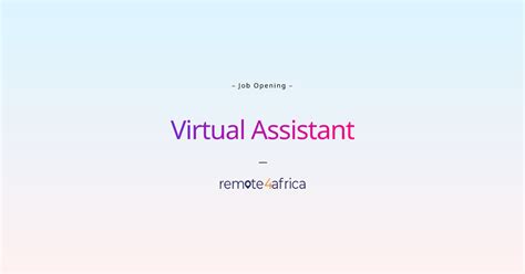 Remote Virtual Assistant Job At Human Resource Services Company Remote4africa