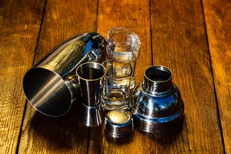 Premium Photo High Angle View Of Wine Glasses On Table