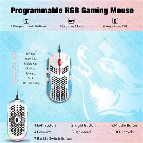 Ziyou Lang Wired Rgb Gaming Mouse 65g Lightweight Honeycomb Ultralight