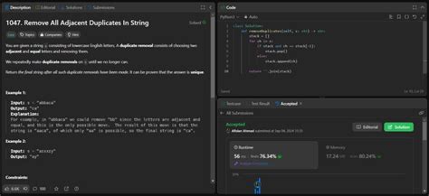 Leetcode Problem 1047 Remove Duplicates In String Arslan Ahmad