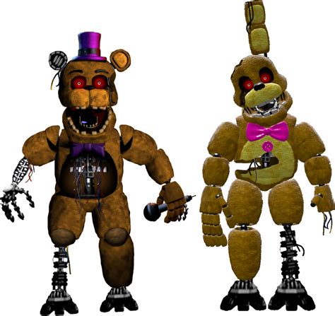 Withered Fredbear And Springbonnie By Sebby07 On Deviantart