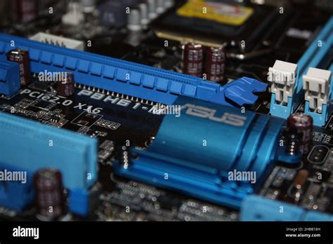 Mainboard Motherboard Closeup Asus Mobo Stock Photo Alamy