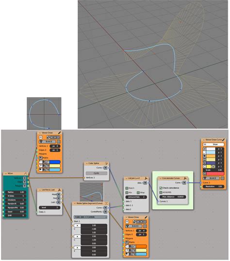Concatenate Curves Sverchok Documentation