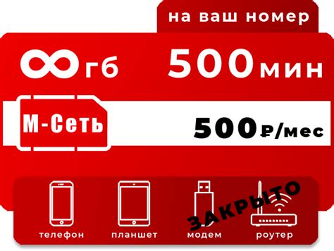 Сим-карта М-Сеть за 500 ₽ безлимитный интернет, 500 минут, 200 смс по ...