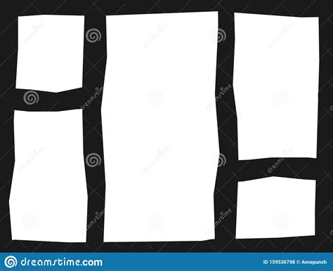 Rectangular Uneven Photo Collage Template Stock Vector Illustration