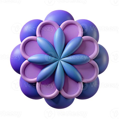 Extraordinary Reflective Tropical Symmetrical Design Of Overlapping Circles Creating A Flower