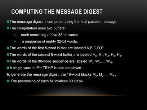 sha 1 algorithm ppt