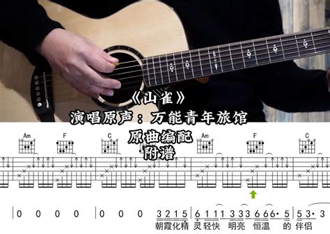 【第297集】山雀 演唱原声：万能青年旅馆 吉他弹唱示范，动态吉他谱 吉他专家 吉他专家 哔哩哔哩视频