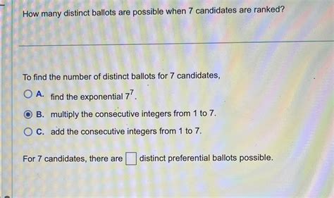solved how many distinct ballots are possible when 7