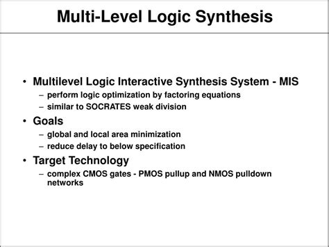 Ppt Logic Synthesis 4 Powerpoint Presentation Free Download Id3925049