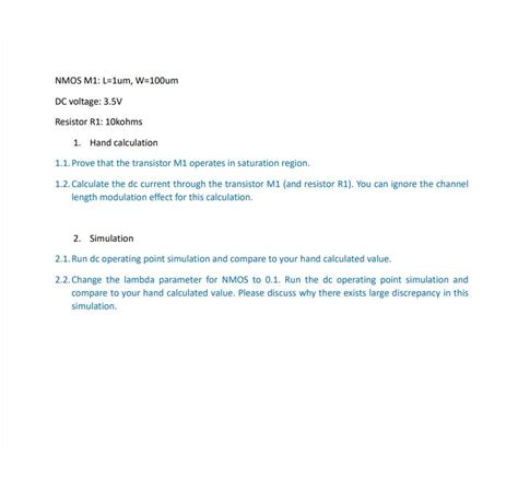 solved analog vlsi laboratory laboratory 3 analysis and