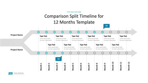 Comparison Split Timeline For 12 Months Template Free HiSlide