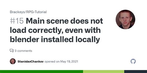 main scene does not load correctly even with blender installed locally
