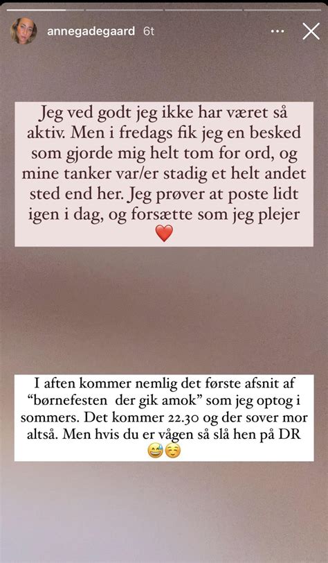 Anne Gadegaard Er Meget Tætte Veninder Med Hugo Helmigs Storesøster Jeg Begynder Snart Og Blive