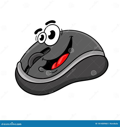 Funny Cartoon Computer Mouse Character Design Vector Illustration