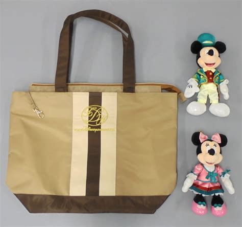 駿河屋 ミッキーマウス＆ミニーマウス ディズニーホテル・エクスクルーシブ ぬいぐるみバッジ付きトートバッグ 「ディズニー」 東京ディズニー