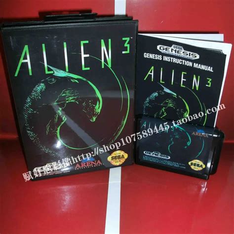Sega MD Game Alien 3 With Box And Manual For 16 Bit Sega MD Game